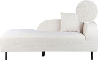 Beliani Chaise Longue à Droite Rétro Minimaliste en Bouclé Blanc Le Crau