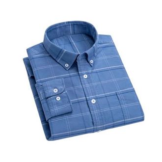 Generic Chemise d&eacute;contract&eacute;e &agrave; manches longues pour homme Oxford ray&eacute; &agrave; carreaux coupe ajust&eacute;e chemise formelle bureau, 817, XXL