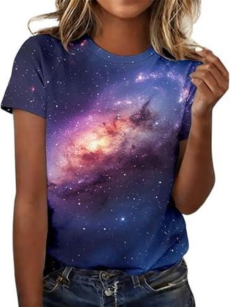 Generic Tee Shirt Femme Sport &Eacute;t&eacute; &Agrave; Manches Courtes Basic Haut Tshirt D&eacute;t&eacute; Occasionnelles Loose Vetement &Agrave; La Mode Manches Courtes Chemisiers Chic Et Elegant 