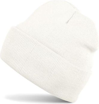 styleBREAKER Bonnet Enfant en Tricot à Large Bord, Bonnet Fin Tricoté Double pour Enfants de 2 à 5 Ans 04024030, Couleur:Blanc (Blanc crème)