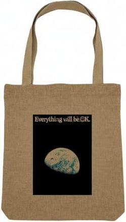 Fabulous Sac Shopping Tote Bag Aspect Lin - Everything Will Be OK. Ecologie Planete Terre Collage Vintage Illustration Art Humour - Sac de Courses Toile Epaiss