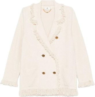 Elisabetta Franchi Femme, Vestes, Blanc, Taille: 38 FR Blazers