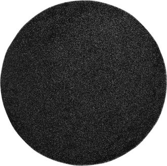 Minimal Minimal - Tapis Rond uni de Salon Chambre Relax Sobre et Epur&eacute; (Noir - 160x160cm)