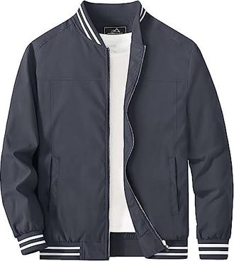 Magcomsen Veste daviateur pour homme - Coupe-vent tactique - Veste dautomne - Veste de pilote de baseball - Veste de transition confortable pour le sport, les l