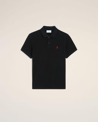 Ami Polo Ami De Coeur Rouge Noir en Coton Noir - XXXL - Unisex