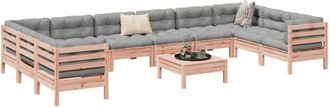 vidaXL Vidaxl - Salon de jardin et coussins 11 pcs bois massif sapin de douglas