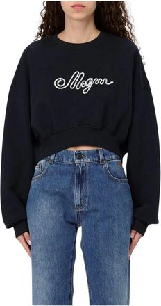 Msgm Msgm, Femme, Sweatshirts et sweats &agrave; capuche, Bleu, Taille: 34 FR SweaT-shirt &agrave; Logo Brod&eacute;
