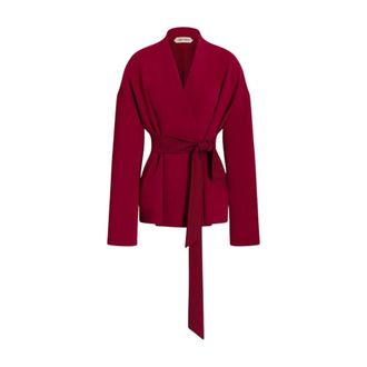 Alberta Ferretti Femme, Blouses et Chemises, Rouge, Taille: 42 FR Veste en cady stretch avec