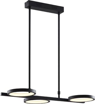QAZQA Vive - led Dimmable Suspension variateur inclus - 3 lumi&egrave;re - l 70 cm - Noir - Moderne - &eacute;clairage int&eacute;rieur - Salon i Chambre i Cuisine i Salle &agrave;