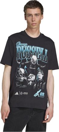 adidas Mens Mercedes - AMG Petronas Formula One Team George Russell Graphic T-Shirt Black 2XL