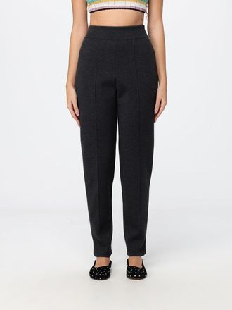Alaia Pantalon droit en tricot de laine &agrave; taille haute avec poches italiennes