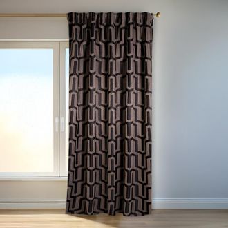 Homing Vorhang Tiaro Schwarz/Gold | Schlaufenvorhang inkl. Multifunktionsband | Blickdichter Vorhang Schlafzimmer & Wohnzimmer | Mustervorhang blickdicht mit