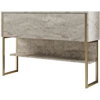 Hanah Home Console en bois Luxe - 120 x 30 x 80 cm - Travertin Or