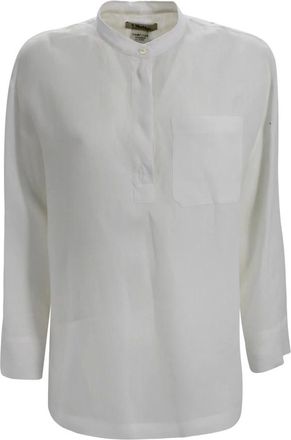 Max Mara Femme, Blouses et Chemises, Blanc, Taille: 32 FR Chemise en Lin D&eacute;lav&eacute;