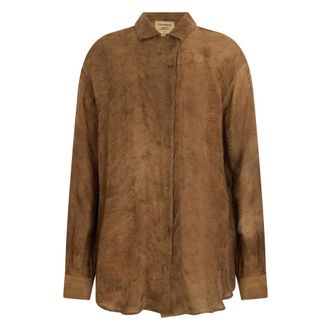 Uma Wang UMA Wang, Femme, Blouses et Chemises, Brun, Taille: 40 FR Chemise Imprim&eacute; Cachemire
