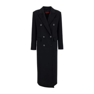 Max Mara Long Double-Breasted Coat - Femme - Manteaux - Noir - Taille: 38 FR