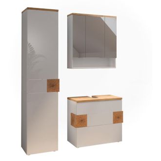 Vicco Badm&ouml;bel-Set Eden, Wei&szlig;, 3 Teile, Vicco