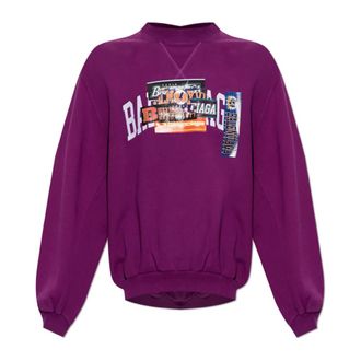 Balenciaga Sweatshirt mit buntem Print - - Sweatshirts & Hoodies - Herren - Lila - M