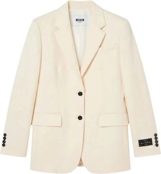 Msgm Msgm - Blazer ajust&eacute; simple boutonnage - Femme - Vestes - Beige - Taille: 40 FR