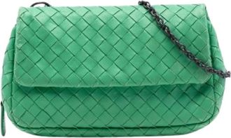Bottega Veneta Sac bandouli&egrave;re Pre-owned tress&eacute; - Femme - Pre-owned - Vert - Taille: ONE Size