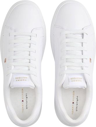 Tommy Hilfiger Damen Th Icon Court Light Fw0fw08948 Low Top, White (White), 36 EU