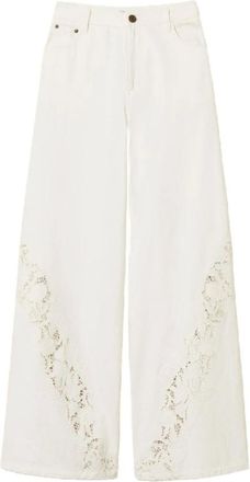 Twinset Femme, Jeans, Blanc, Taille: W30 Wide Jeans