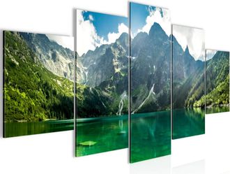 Runa Art Bild Schlafzimmer Wohnzimmer Berge Landschaft 5 Teilig Panorama Bunt Wandbilder auf Vlies Leinwand 024653a