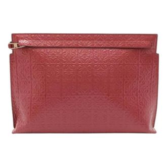 Loewe Sac pochette en cuir verni Pre-owned - Femme - Pre-owned - Rouge - Taille: ONE Size