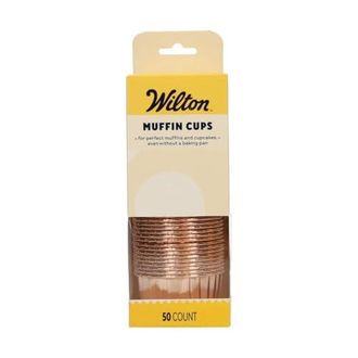 Wilton Muffin Cups Vintage Gold 50 St&uuml;ck: Backf&ouml;rmchen f&uuml;r Muffins und Cupcakes, Gl&auml;nzende Metallic-Finish, Auch ideal zum Servieren anderer Leckereien wie P