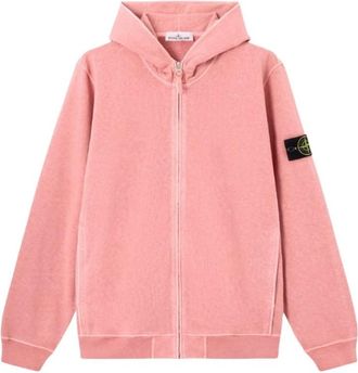 Stone Island Homme, Sweatshirts et sweats &agrave; capuche, Rose, Taille: L Sweat &agrave; capuche zipp&eacute;
