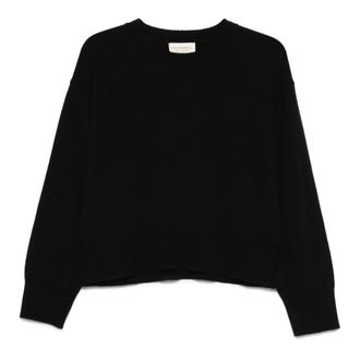 Officine G&eacute;n&eacute;rale Schwarzer Cashmere Rundhalspullover - - Knitwear - Damen - Schwarzk - M