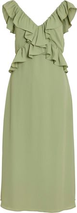 Vila Vielke V-Neck S/L Midi Dress/Dc/R