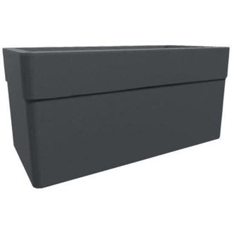 Eda Jardiniere - carel - Gris anthracite - 63 l - 78 x 39 x H.39 cm Avec roulettes - Ext&eacute;rieur ou int&eacute;rieur