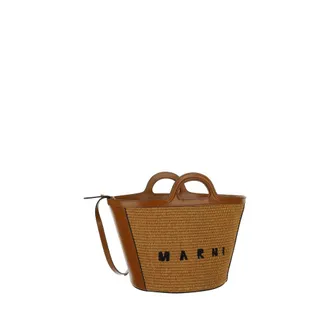 Marni Womens Brown Cotton Shoulder Bag