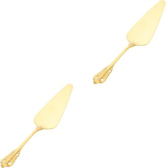 Amosfun 2St Kuchen Spachtel edelstahlspachtel k&uuml;chenmaschiene cake scraper goldener spachtel Kuchen-Nivellierer werkzeug plattenheber Party-Tortenheber Zucker