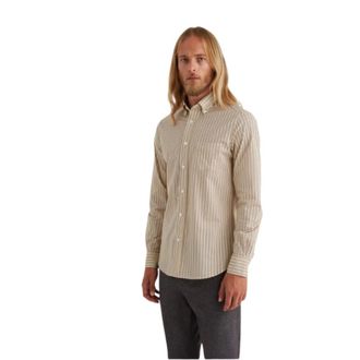Traiano Chemise Boutonn&eacute;e Ray&eacute;e - Homme - Chemises - Beige - Taille: XL