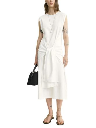 Toteme Tie-Waist Jersey Dress - White
