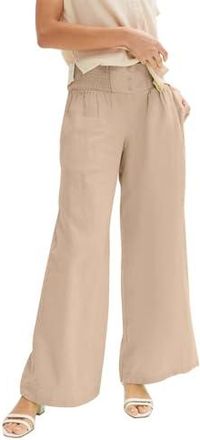 Generic Pantalon Femme Grande Taille Large en Lin Printemps et &eacute;t&eacute; d&eacute;contract&eacute; Jambe Large Coton et Lin Pantalon Ample Femmes Vetement &eacute;t&eacute;