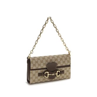 Gucci Horsebit Ristretto Shoulder Bag - Beige
