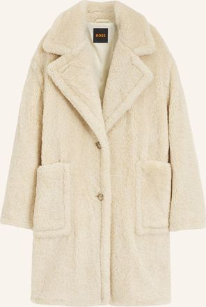 HUGO BOSS Teddyfell-Mantel Catedy beige
