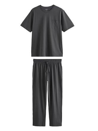 Next Homme Ensemble Pyjama Long en Jersey Gris Ardoise XS