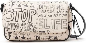 Desigual PU Body Bag, Sac de Sport Across. Femme, Blanc, Taille Unique