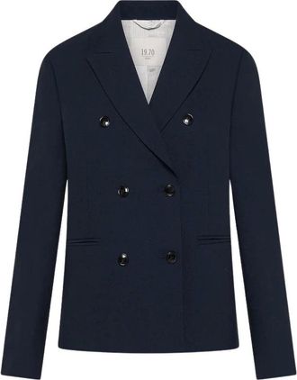 Seventy Veste crois&eacute;e en gabardine - Femme - Vestes - Bleu - Taille: 36 FR
