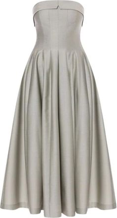 Alberta Ferretti Femme, Robes, Gris, Taille: 40 FR Robe en laine et soie