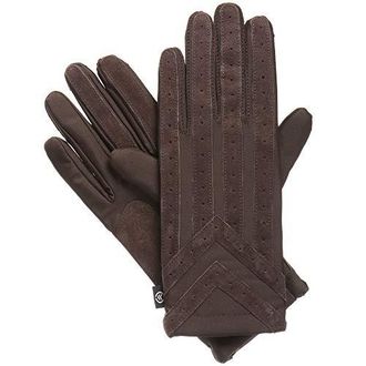 Isotoner Signature Gants en élasthanne stretch avec doublure chaude en tricot pour homme, marron, Medium-Large