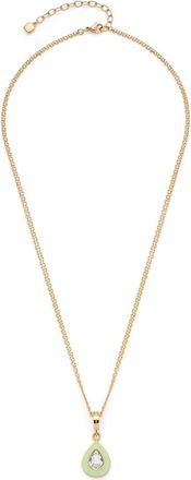 Leonardo Halskette Gigi - doppelreihige Anker-Kette aus goldfarbenem Edelstahl - tropfenf&auml;rmiger Anh&auml;nger mit eingesetztem Glas-Kristall - 45-50 cm L&auml;nge - Dam