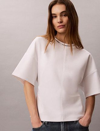 Calvin Klein T-shirt boxy en jacquard avec logo