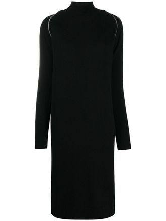 Diesel robe zipp&eacute;e &agrave; col roul&eacute; - Noir