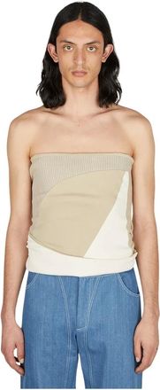 Mainline:RUS/Fr.CA/DE Homme, Tops, Beige, Taille: S Panelled Tube Top