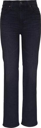 AG - Adriano Goldschmied Straight-Leg-Jeans mit Logo-Patch - Schwarz